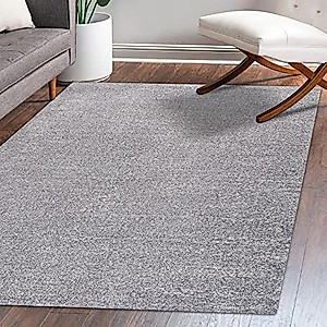 JONATHAN Y SEU100A-8 Haze Solid Low-Pile Indoor Area-Rug Casual Contemporary Solid Traditional Easy-Cleaning Bedroom Kitchen Living Room Non Shedding, 8 ft x 10 ft, Grey