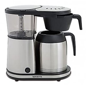 Bonavita Connoisseur 8 Cup Drip Coffee Maker Machine, One-Touch Pour Over Brewer w/ Thermal Carafe, Hanging Filter Basket, SCA Certified, 1500 Watt, BPA Free, Stainless Steel, BV1901TS