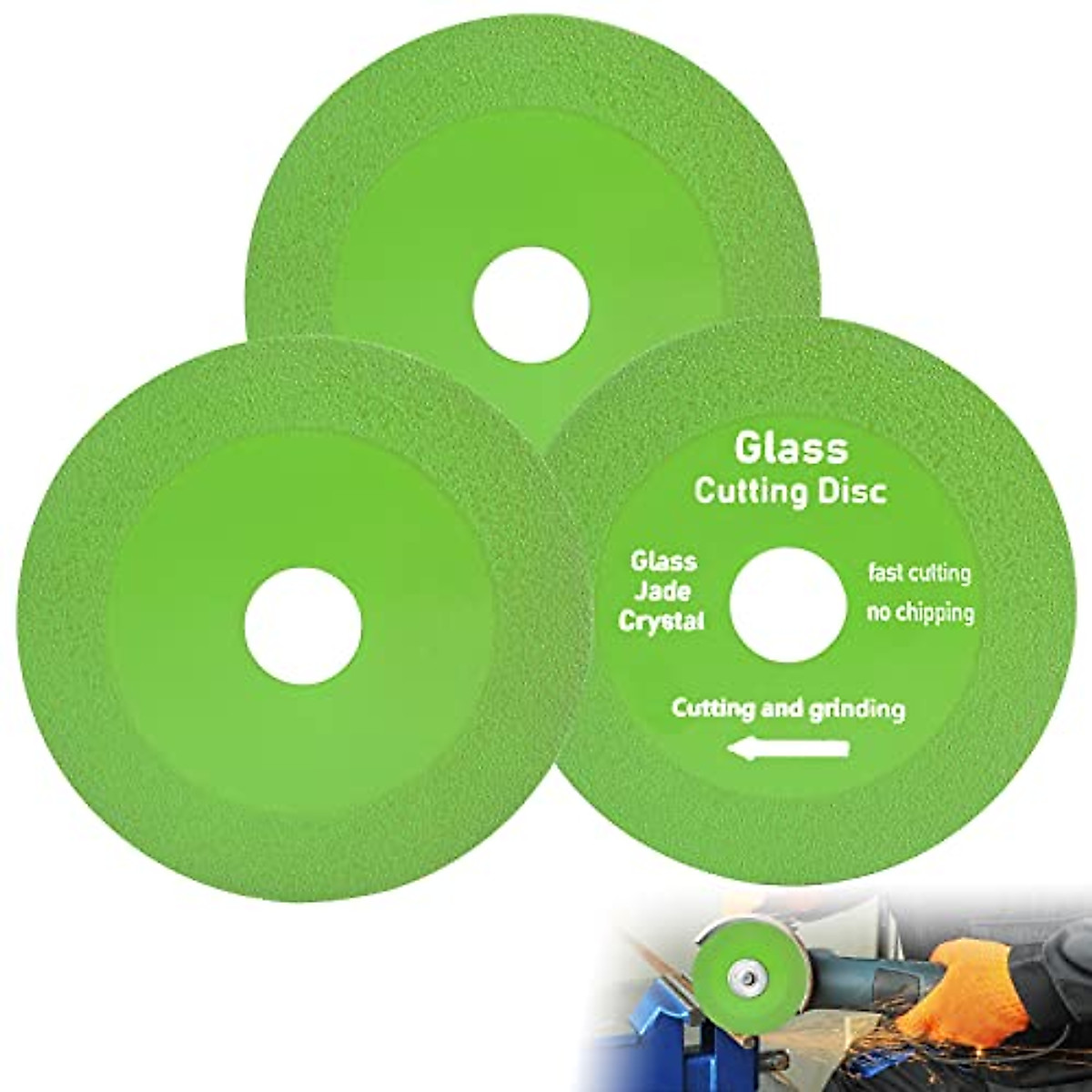 4 Inch Glass Cutting Disc for Angle Grinder, Ultra-Thin Glass Cutting Disc Ceramic Diamond Cutting Tool Glass Grinding Saw Blade Wheel