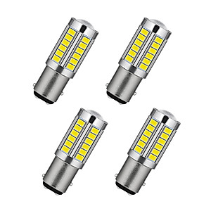 UGSHY 4 Pack Car LED Turn Tail Brake Signal Light, 1157 33SMD Super Bright Light Bulbs, Reversing Light, 12V Interior RV Camper Trailer Lighting Back Up Reverse Lights (White) (UGLED1606WH-1157-4PS)