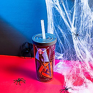 Zak Designs Marvel Spider-Man Across the Spider-Verse Movie Plastic Tumbler with Splash-Proof Lid and Straw, Durable Double-Wall Insulated Travel Cup Fits in Car Drink Holders (16oz, Non-BPA)