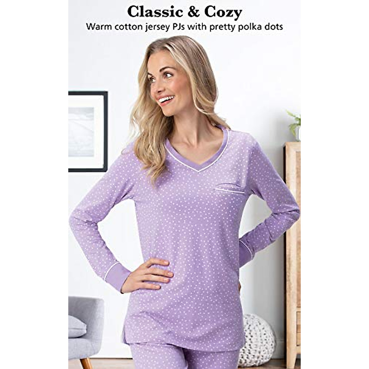 PajamaGram Petite Pajamas for Women - Womens Petite Pajamas Set, Lavender, XL 16