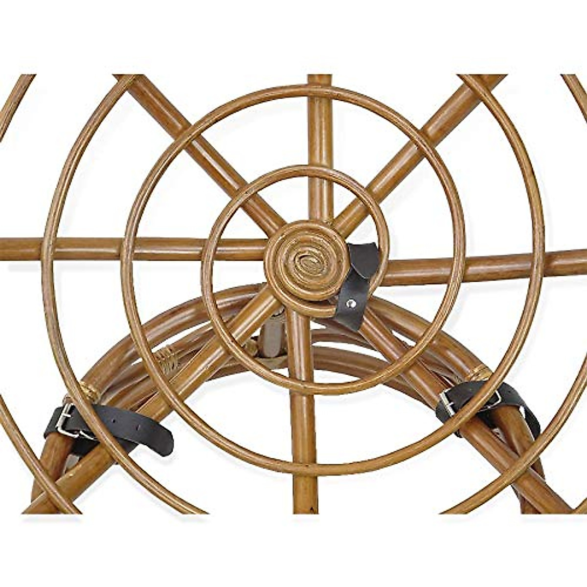 Kids Papasan Wicker Rattan Chair Natural Handmade with Cream Cushion, Colonial Color