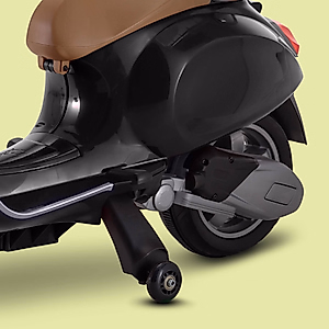 Kid Trax Toddler Vespa Scooter Electric Ride On Toy, 3-5 Years Old, 6 Volt, Max Weight 60 lbs, Black, 6V (KT1419AZA)