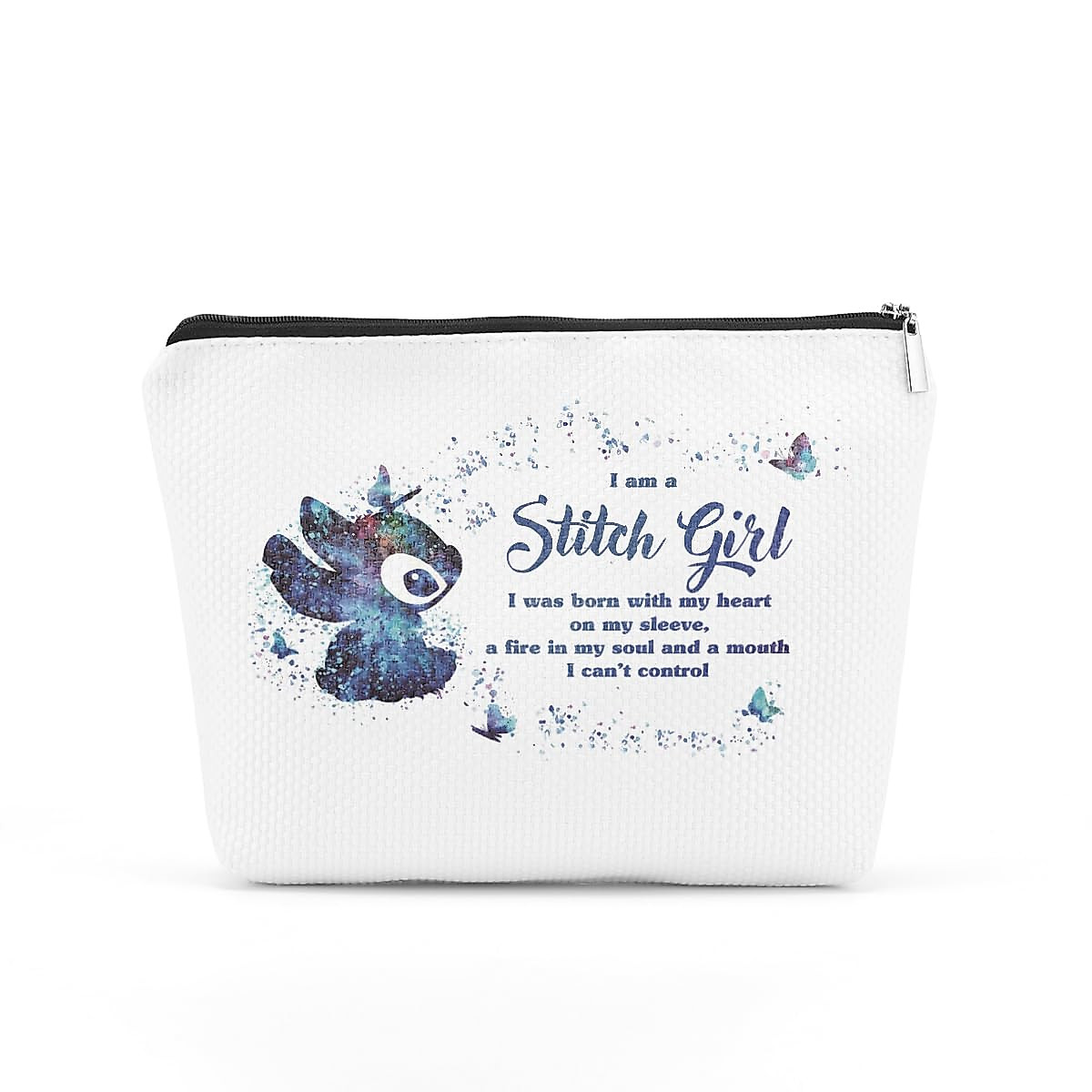 Stitch Girl Cosmetic Bag For Fans Cartoon Love Gift Hawaiian Bags Party Merch Inspired Fans Gifts Travel Makeup Bag Zipper Pouch Cosmetic Bag Toiletry Bag Gifts for Women Teen Girl Friends