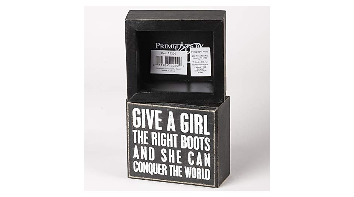 Conquer the World Box Sign by Primitives by Kathy