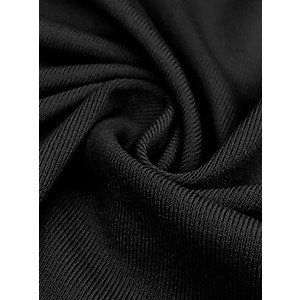 Remidoo Women's Bolero Top Rib Knit Open Front Sexy Long Sleeve T Shirt Crop Tops Black Small