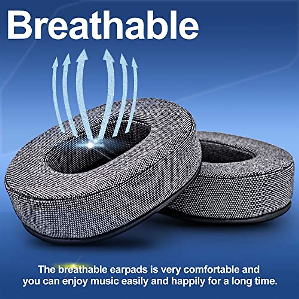 Ear Pads for ATH M50X,M40X,G PRO X,WS1100is,ATH-MSR7,MDR-7506/V6,V2 X,Ear Force XO Seven Pro,Stealth 300/400/500/600 GEN 2/700 GEN 1,HD280Pro,X12/X32/X42-Gray Fabric