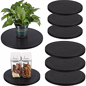 8 Pcs Lazy Susan Turntable Organizer 10 Inch 12 Inch Lazy Susan Turntable Heavy Duty Rotating Swivel Stand with Steel Ball Bearings for Flat Panel Monitors, Potted Plants, TV's, Sculpture, Speakers