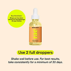 Rae Wellness Immunity Drops - Supports Immune System with Vitamin C, Zinc and Vitamin B6 - Liquid Immune Support Drops - Vegan, Non-GMO, Gluten-Free - 1.9 Oz (30 Servings)
