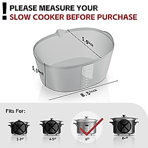 TroHollis™, Silicone Crock Pot Liners Reusable Insert, Fit 6QT Oval & Round Slow Cooker Divider Liner, Premium Food-Safe Silicone,Black