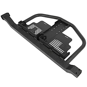 OCPTY Front Bumper and Rear Bumper with and Tire Carrier Fit For 2007-2015 2016-2018 for Jeep Wrangler JK Winch Plate with D-ring LED Lights with and Tire Carrier Texture Black