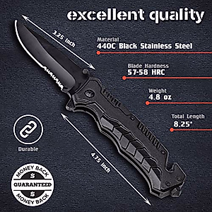 DAPR EPICFORGED Folding Pocket Knife for Hunting, Survival, Self-Defense, Camping, Tactical and Every Day Carry