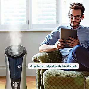 HoMedics Demineralization Cartridge for Ultrasonic Humidifiers – 4-Pack Humidifier Filter Replacements, Filters Mineral Deposits and Purifies Water in Air Humidifiers for Bedroom, Plants, Office Blue