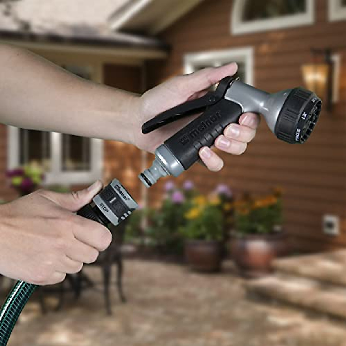 Melnor 65175AMZ 6 Piece Quick Connect Set Connector Bundle, Black, Blue