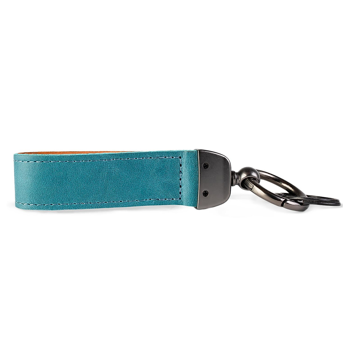 Snakehive Key Loop - Real Leather Keychain for Men and Women - Key Organizer for Home Car Keys - Key Chain Handmade in Europe Teal