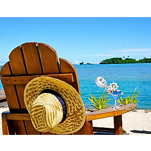 Cocktail Wine Glass Cup Charm, with Blue Enamel, fits Pandora Travel Bracelet, 925 Sterling Silver Summer Beach Sun Cold Lemon Drink Dangle Beads, Gift for Mom/Daughter