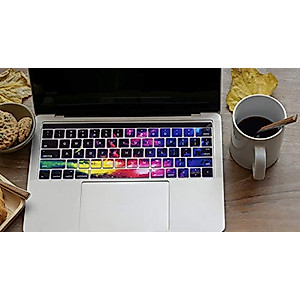 Funut MacBook Pro Keyboard Cover with Touch Bar 13 inch Silicone Keyboard Skin and 15 inch Premium Ultra Thin TPU 2019-2016 (Apple Model A2159 A1989 A1990 A1706 A1707) Skin Protector - Nebula