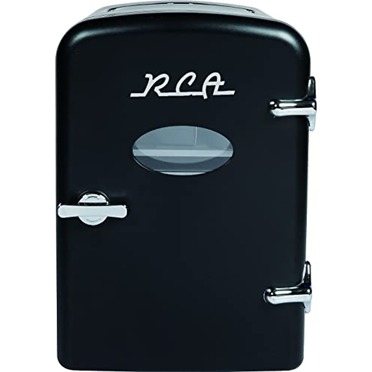 RCA Mini Retro 6 Can Beverage Refrigerator-Black, RMIS129-BLACK, 0.15 cubic feet
