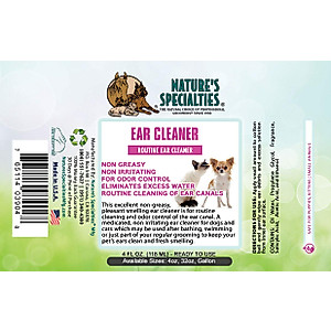 Nature's Specialties Dog Ear Cleaner Medicated Solution Non-Greasy Non-Irritation Made in USA Non-Toxic, 32 Ounces