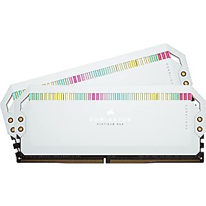 CORSAIR DOMINATOR PLATINUM RGB DDR5 RAM 32GB (2x16GB) 5600MHz C36-36-36-76 1.25V Intel Optimized Computer Memory(iCUE Compatible,Fast Performance, Patented DHX Cooling, Intel® XMP 3.0 Profiles) White