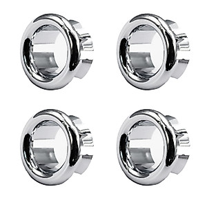4 Pack Overflow Drain Cover, Sink Overflow Ring, Kitchen Bathroom Sink Hole Round Overflow Cover,Kitchen Bathroom Basin Trim Bath Chrome Overflow Cover Rings Insert Cap