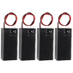 DIANN 4pcs 9V Battery Holder with ON/Off Switch 9V Battery Case with Switch 9V Battery Case Holder with Cover Storage Case Holder