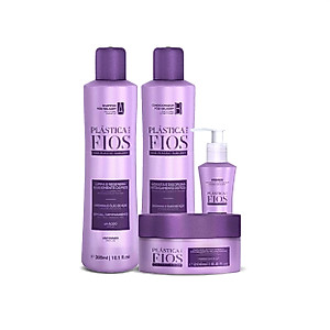 CADIVEU Home Care Line - Plastica Dos Fios Hair Smoothing Set: Shampoo, Conditioner, Hair Treatment Mask, Hair Primer (Set of 4)