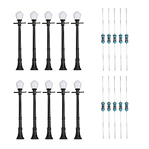 Artudatech 10PCS LCX04 Model Railway Lamppost Lamps Street Lights O Scale LEDs