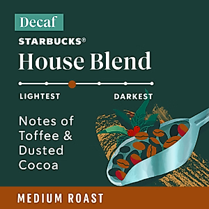 Starbucks Decaf K-Cup Coffee Pods — House Blend for Keurig Brewers — 6 boxes (60 pods total)