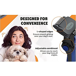 Refuresh Deshedding Brush for Dogs & Cats - Medium & Blue, Long Hair Grooming Tool, Dog Deshedding Brush, Cat Deshedding Brush, Lightweight Deshedding Tool for Shedding Control. Pet Deshedder