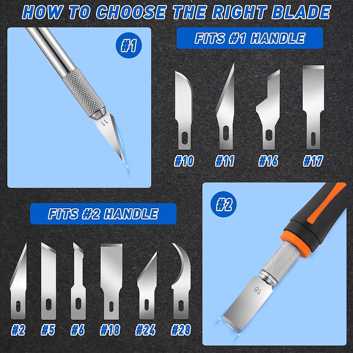 DIYSELF 100 Pack Exacto Knife Blade Refills - #18 Hobby & Craft Knife Blades, High Carbon Steel for Scrapbooking & Stencil