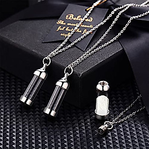 MTLEE Vial Necklace Glass Vial Pendant Stainless Steel Glass Container Necklace Openable Memorial Keepsake Cremation Ashes Holder (12 Pieces)