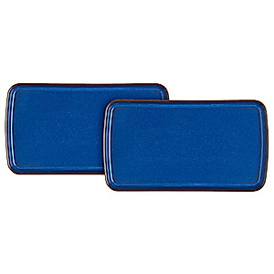 Denby Imperial Blue 2 Piece Small Rectangular Platter Set