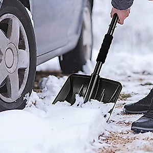 NUMHOSAI Snow Shovel - Portable Folding Snow Shovel, Folding Emergency Snow Shovel, 3-Piece Collapsible Design, Easy to Assemble, Perfect for Garden, Car Driveway, Camping, and Outdoor Activities