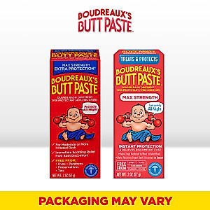 Boudreaux's Butt Paste Maximum Strength Diaper Cream, 2 Ounce (3 Pack)