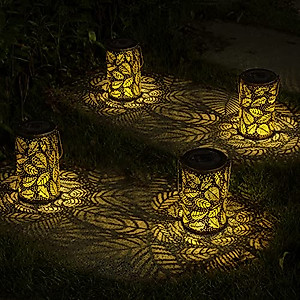 Large Solar Lanterns Outdoor Hanging Lantern Lights, 7.9" Tall LED Decorative Table Lights, Garden Decor Lights Waterproof for Patio, Yard, Pathway, Landscape