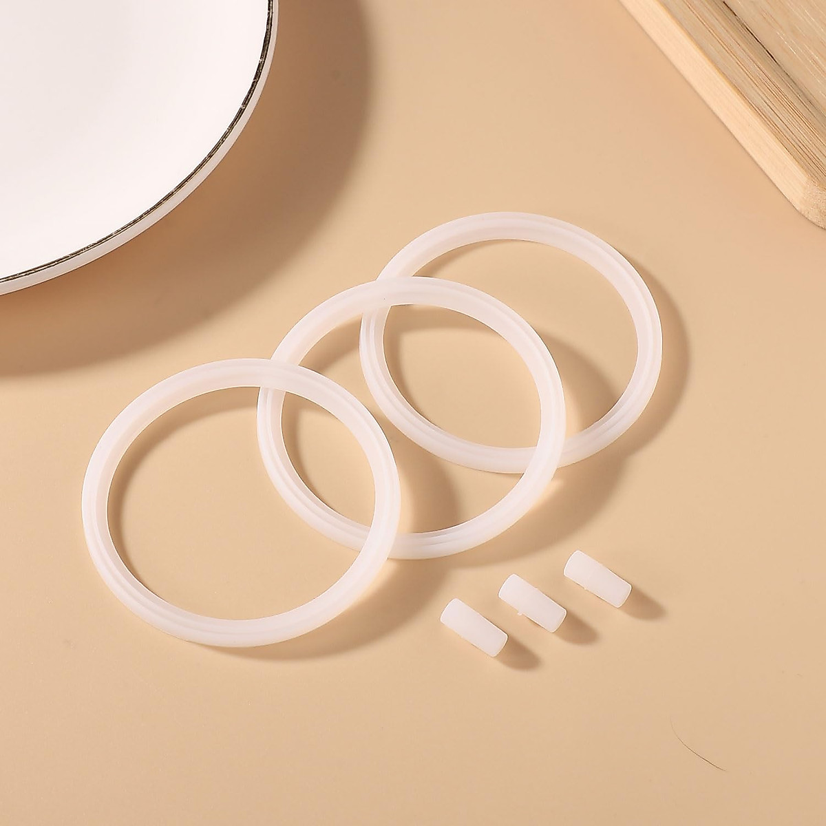 3pcs Food Jar Gaskets, Silicone Replacement O Ring with 3 Replacement Elastic Columns Replacement Lid Seals Food Jar Replacements Compatible with Thermos Funtainer 10 oz Food Jar