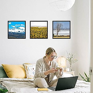 OMISHE 12x12 Picture Frame Black for Wall Hanging, 12 x 12 Frame Wall Mounting Horizontally or Vertically, 12 by 12 Wall Gallery Photo Frame, Black