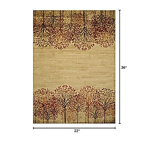 United Weavers of America Affinity Tree Blossom Area Rug - 1ft. 10in. x 3ft., Natural, Machine Made Rug with Twisted Heatset Construction, 1'10" x 3'