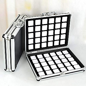 LoveinDIY Aluminium Alloy Box - Gem Jar Foam Insert Tray Jewelry Display Organizer Gemstones Beads Storage Case - 4cm