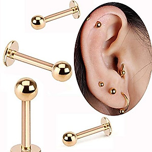 Briana Williams 16G Surgical Steel Tragus Cartilage Helix Earrings Studs Replacement Balls Short Lip Rings 4-12mm Conch Piercing Jewelry