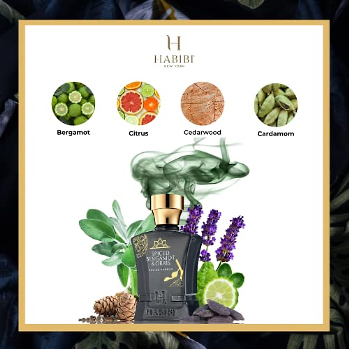 H HABIBI Spiced Bergamot & Orris Find Your Signature Scent with this Luxury Mens EDP - Eau de Parfum Fragrance - Unique & Long-Lasting Cologne for Men Made with Rare Exotic Notes