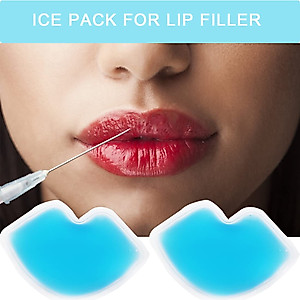 Eye Pad Lip ice Packs, Gel Eye Pad Cold Eye Mask Hot Cold Compress Reusable Gel Eye Pads, Mini Gel ice Packs Lip fillers After Care, Lip ice Packs to Reduce Swelling and bruising (Blue)
