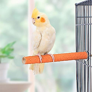 Hamiledyi Parrot Perch Stand Wood Bird Perch Platform Colorful Quartz Sand Paw Grinding Sticks for Cockatiel Conure Budgies Parakeet Lovebird-Random Color(7 pcs)