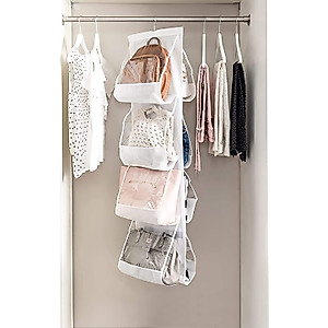 YUYI Hanging Portable Storage Bag, Dust-Proof Storage Bag, Storage Bag for Tote Bag Wallet, Etc. for Closet Wardrobe, 6 Easy-to-use Transparent Bags (White)