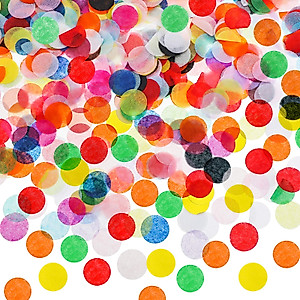 20000 Pieces Paper Confetti Dots Colorful Round Tissue Confetti for Wedding Birthday Party Decoration, 3.5 oz (Bright Color)