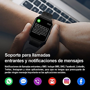 FITUP GT5S Fashion Thin and Light Smart Watch, Heart Rate, Sleep Monitoring, Blood Pressure, Blood Oxygen, IP68 Waterproof, Fitness Tracker, Support Alexa Build-in, SmartWatche(Black)