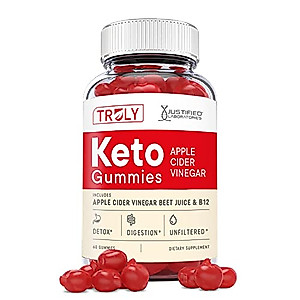 Justified Laboratories Truly Keto ACV Gummies 1000MG with Pomegranate Juice Beet Root B12 60 Gummys