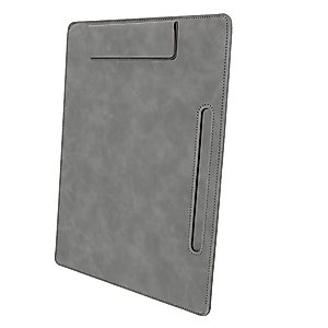 Ciieeo Folder Board Metal Clip Board Office Stuff Business Supplies Realtor Supplies Marketing Supplies Clipboard Pu Grey Writing Support Plate Exam Paper Base Paper File Organizer Metal
